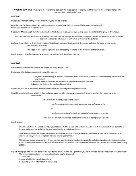 Hooke Law Lab Feb 2022 Hookes Law Lab Investigate The Relationship
