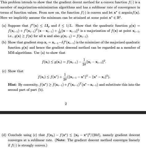 This Problem Intends To Show That The Gradient Decent