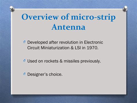 Microstrip Patch Antenna Design Ppt