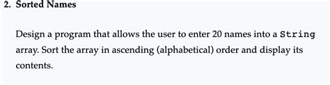Solved Design A Program That Allows The User To Enter 20