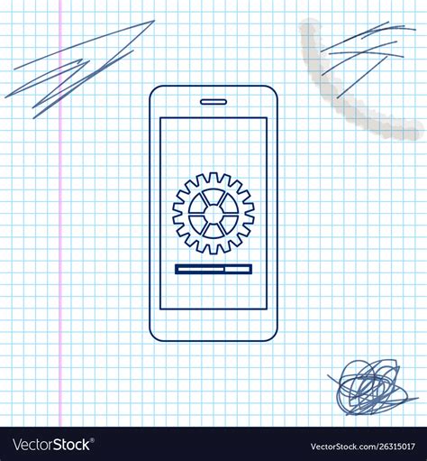 smartphone update process with gearbox progress vector image