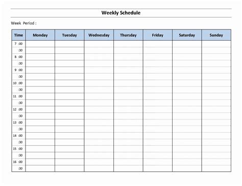 Template Weekly Schedule Printable Weekly Time Sheet Printable