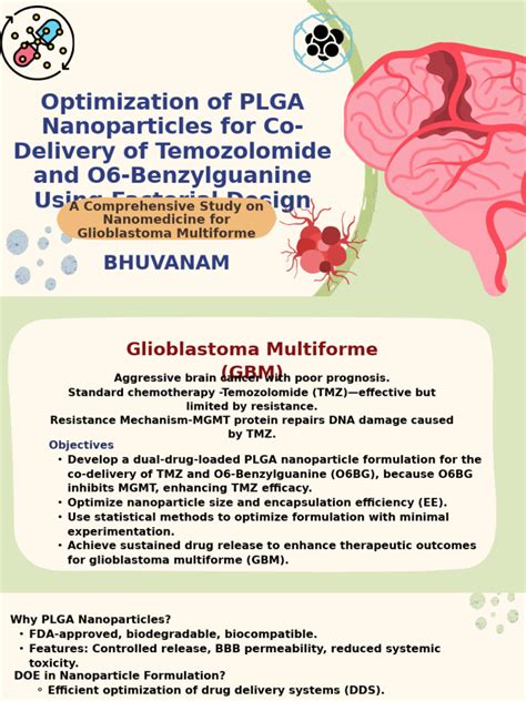 Optimization Of Plga Nanoparticles For Co Delivery Of Temozolomide And O6 Benzylguanine Using