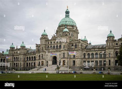 Exterior Photo Of The British Columbia Canada Parliament Building Where
