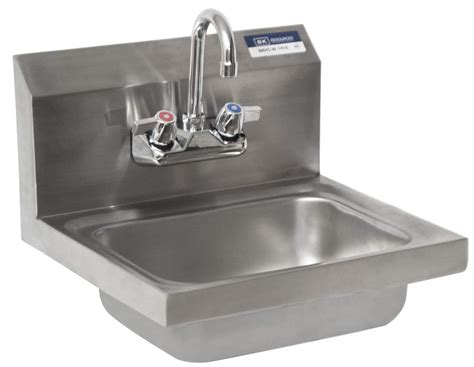 Bk Resources Wall Mount Stainless Steel Hand Sink With 4 On Center