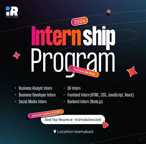 Aziz Ul Haq On Linkedin Internship Opportunities In Ir Solutions Are Now Open🔊 Location