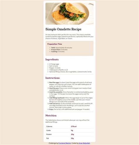 frontend mentor recipe pages using vanilla css coding challenge solution