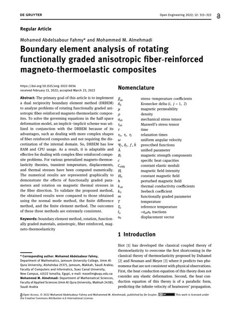 pdf boundary element analysis of rotating functionally graded