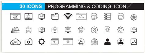 Iconos De Programación Y Codificación De Vectores Gratuitos Vector