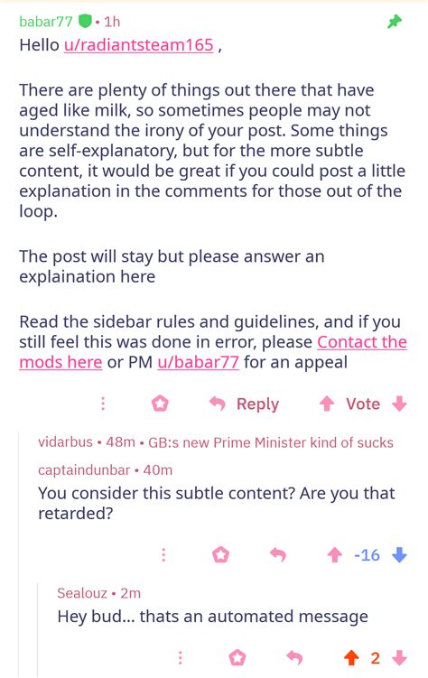 this reply to an automod message r facepalm