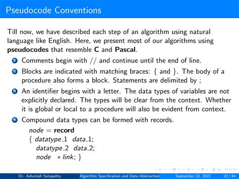 algorithm specification and data abstraction pdf