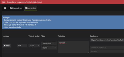 Unexpected end of JSON input Plugins Communauté Jeedom