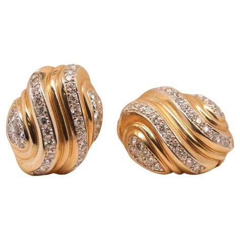 Asch Grossbardt 14k Yellow Gold Earrings For Sale At 1stdibs
