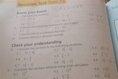 Solved Revision Test Topic 13 Top Know Your Basics 1 Calculate The