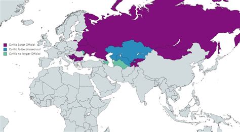 Cyrillic Script Among Countries Maps On The Web