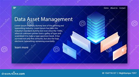 Isometric Data Asset Management And Information Analysis System Concept