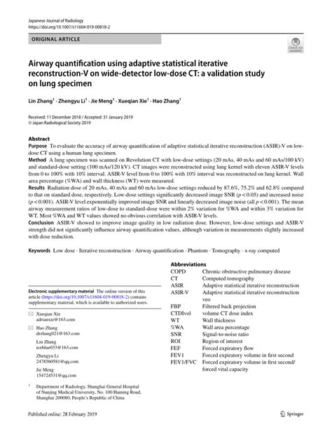 Pdf Airway Quantification Using Adaptive Statistical Iterative