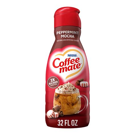 Peppermint Mocha Flavored Liquid Creamer 32 Oz Official Coffee Mate®