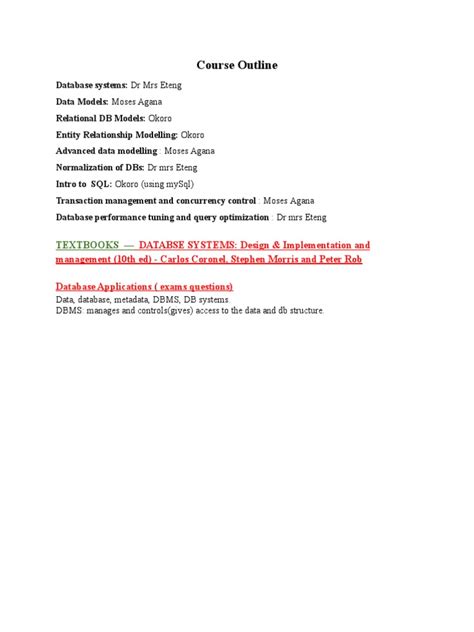 Csc 332 Database Management Pdf Relational Model Databases