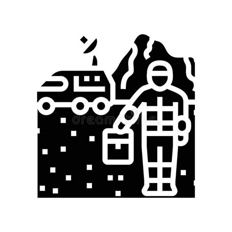 Research Team Space Exploration Glyph Icon Vector Illustration Stock Vector Illustration Of