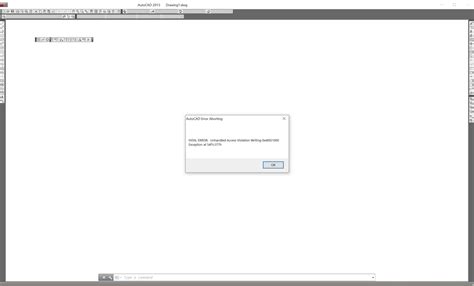 autocad 2013 fatal error unhandled access violation writing autodesk