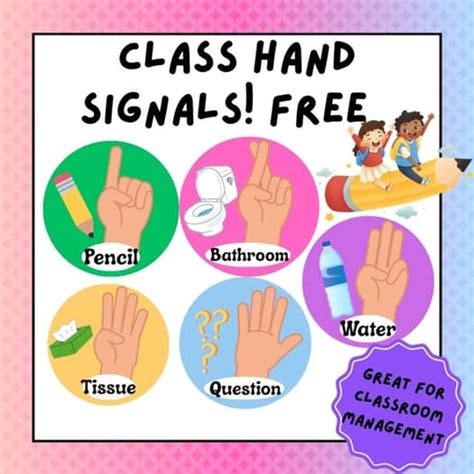 Hand Signal Classroom Posters Small Class Posters Info Graphics
