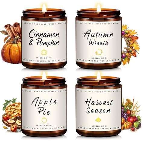 Aromatherapy Candles Set 4 Pack Scented Soy Candles For Men Masculine