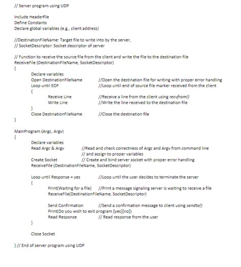 Solved End Of Client Program Using Udp Server Program