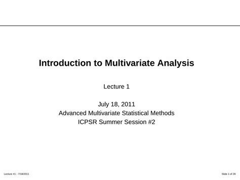Pdf Multivariate Analysis Intro Dokumen Tips