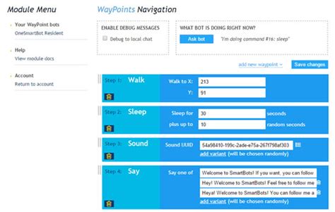 Waypoints Navigation Smartbots Documentation Second Life Bot Hosting Group Inviter Chat