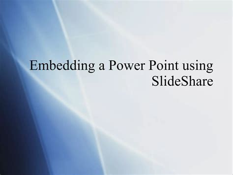 embedding a powerpoint ppt