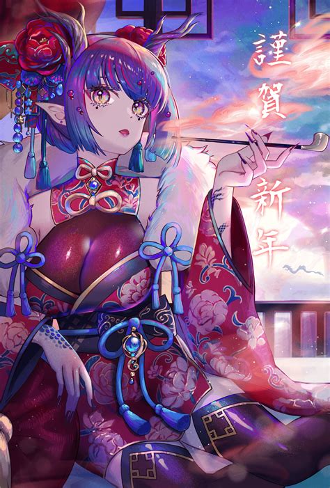 Kozou Kazaru Original Absurdres Highres 1girl Black Nails Blue