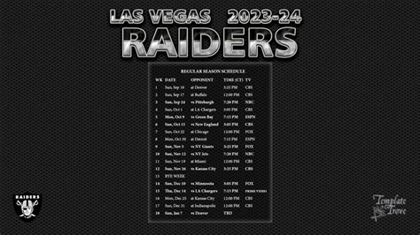 2023 2024 Las Vegas Raiders Wallpaper Schedule