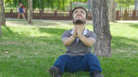 Man Begging Stock Video Footage For Free Download