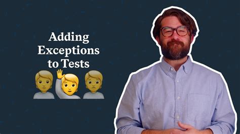 adding exceptions to tests youtube