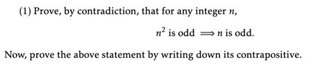 solved 1 prove by contradiction that for any integer n
