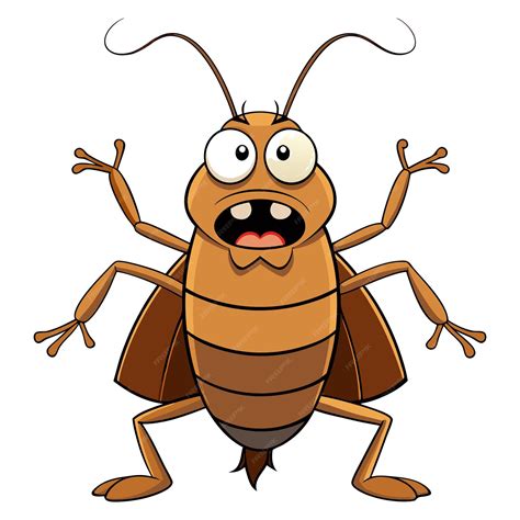 Cartoon Funny Cockroach On White Background Premium Ai Generated Vector
