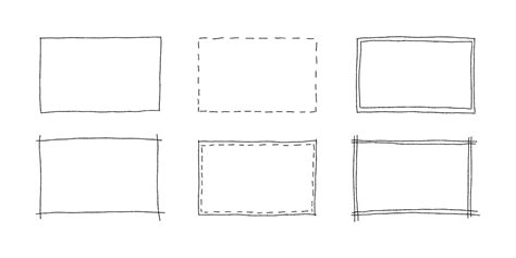Premium Vector Free Hand Drawn Rectangle Frames Set Doodle