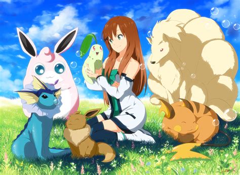 Hd Pokémon Anime Wallpaper Vaporeon Eevee Raichu Chikorita