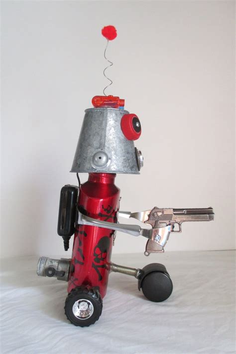 Robocop Found Object Robot Sculptureassemblage Etsy