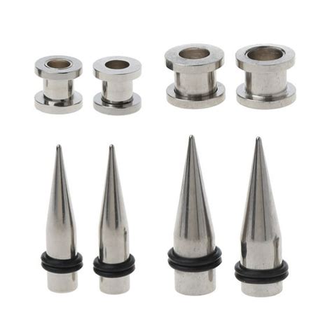 2 Pairs Personality Ear Eyelets Tapers Tunnels 316l Steel Ear Tapers