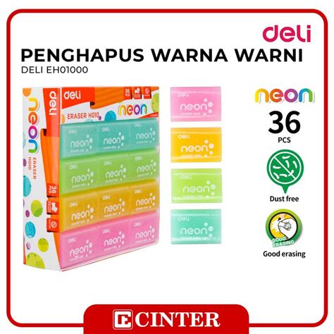 Jual Deli Penghapus Setip Karet Koreksi Eraser Warna Neon Eh01000 Shopee Indonesia