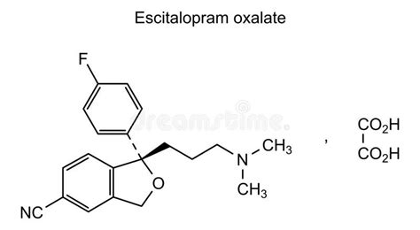 Chemical Structure Of Escitalopram Oxalate Drug Substance Stock