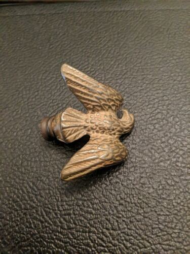 Vintage Brass Eagle Flag Topper Screw In Finial Clock Banjo Lamp Metal