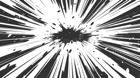 Dynamic Black And White Explosion Burst Graphic Illustration With