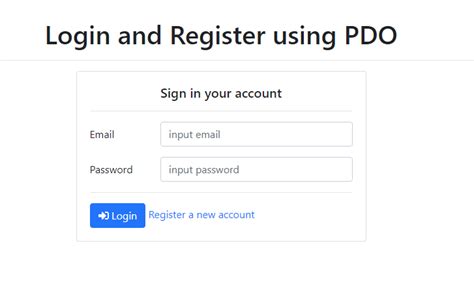 Login And Register Using Pdo In Php Campcodes