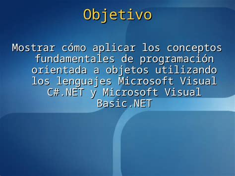Ppt Programacion Orientada A Objetos Vb Dokumen Tips