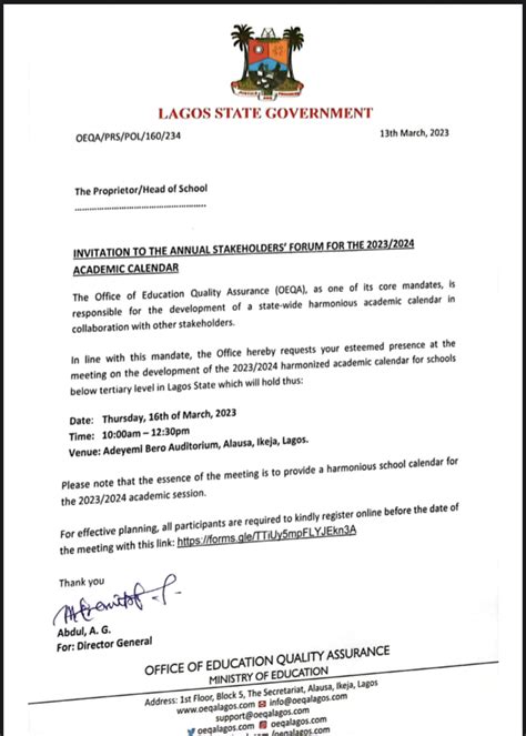 Invitation To The Annual Stakeholders Forum Oeqa