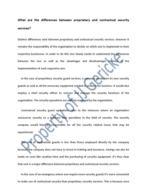 What Are The Differences Between Proprietary And Contractual Security