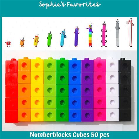 50 Pcs Numberblocks Cubes Linking Cubes Link Cubes Snap Cubes Cube Links Unifix Blocks Number
